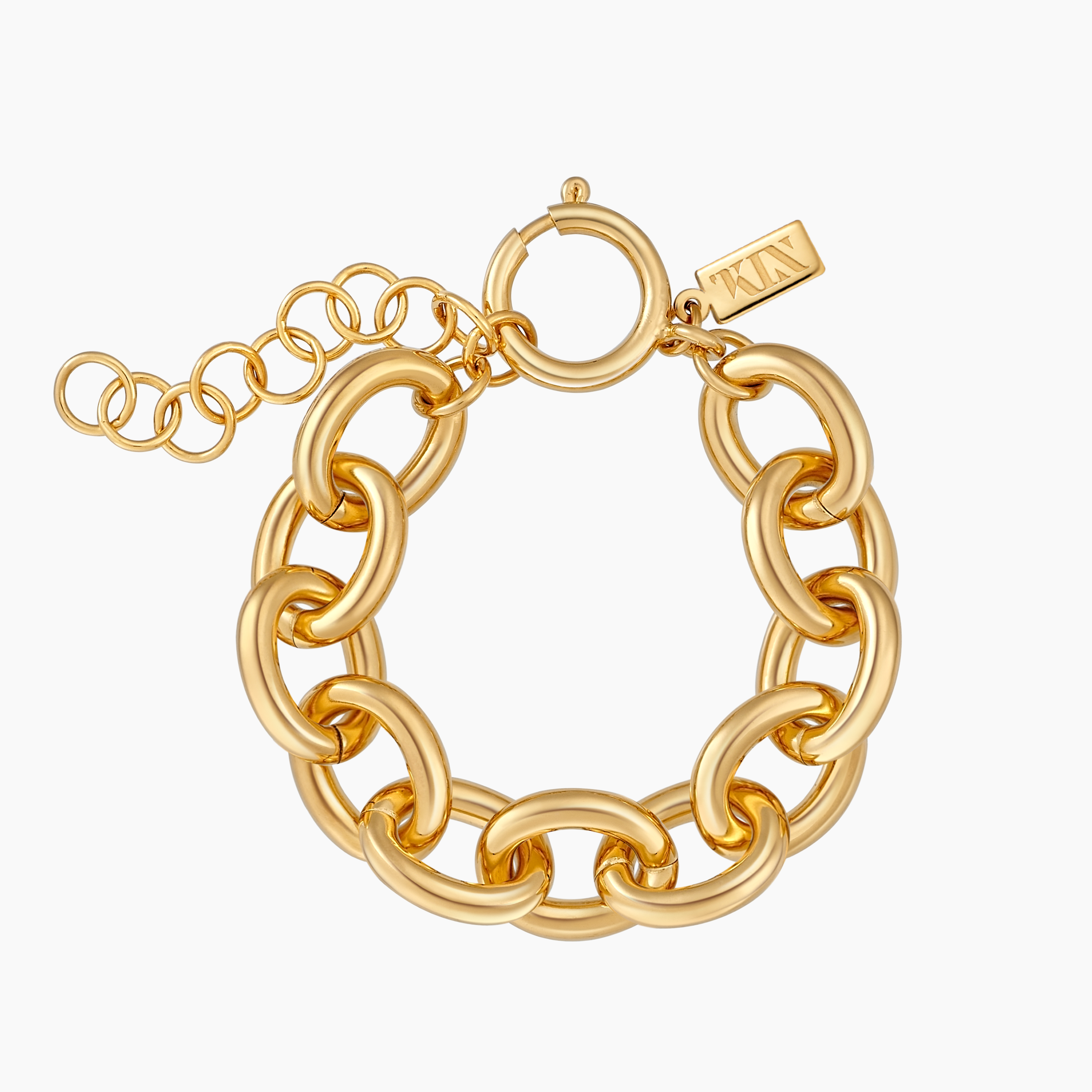 Brass Round Link Bracelet, Gold – 'KIN