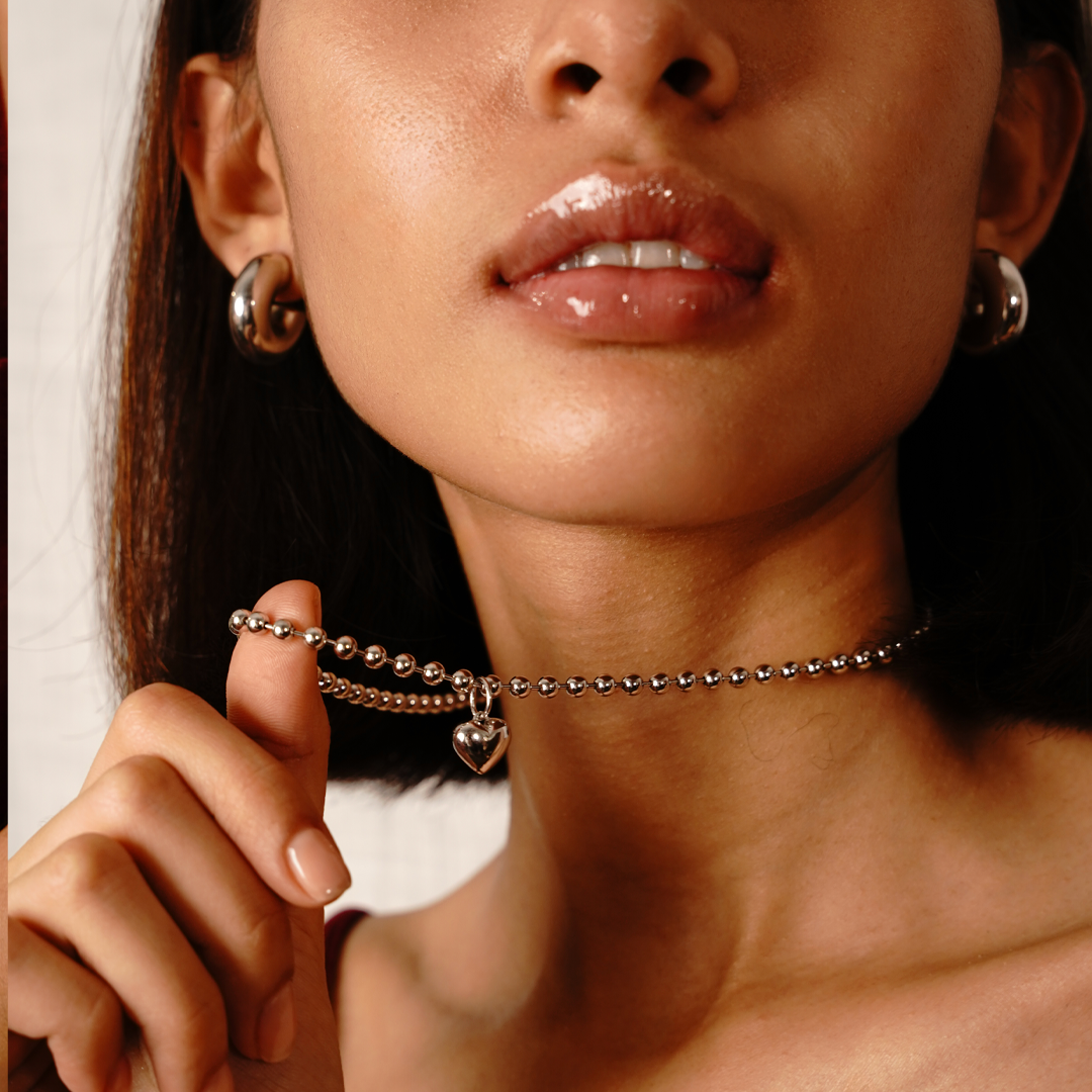 Ball Chain Necklace, Rhodium – 'KIN