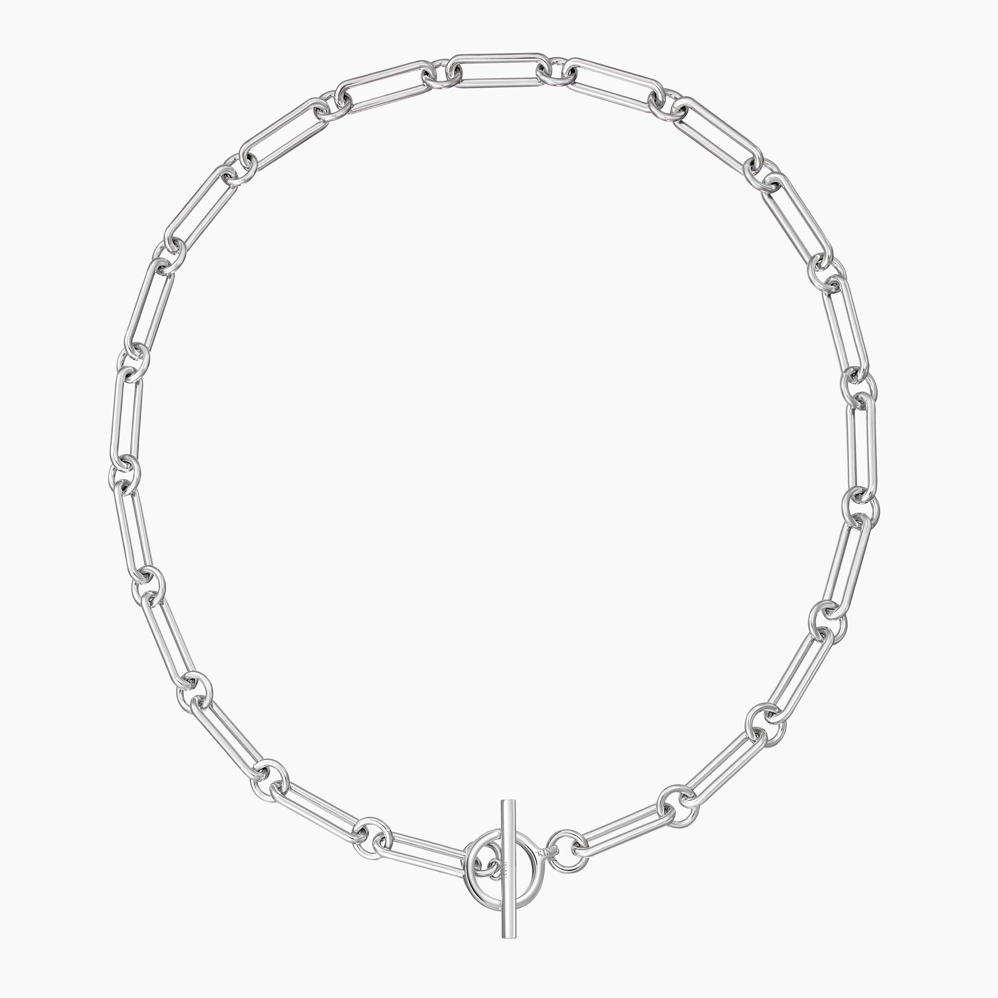 Bar Toggle Necklace, Rhodium – 'KIN